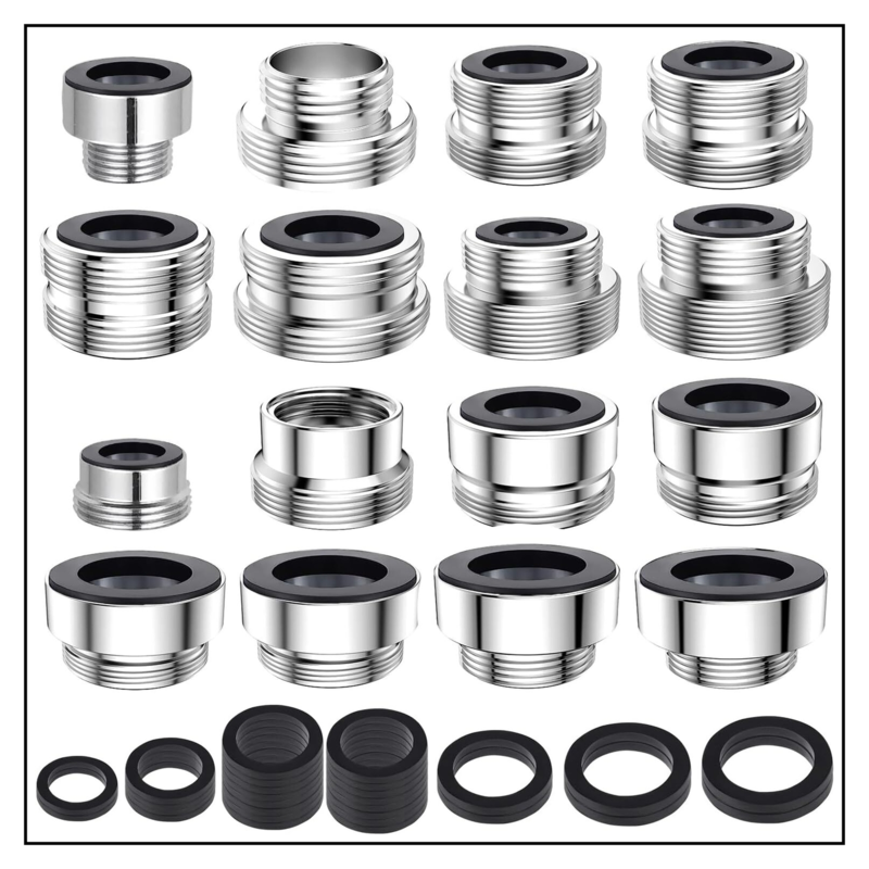 16 Pieces Brass Sink Faucet Adapter Kit for Water Filter, Ionizer, Hos ...